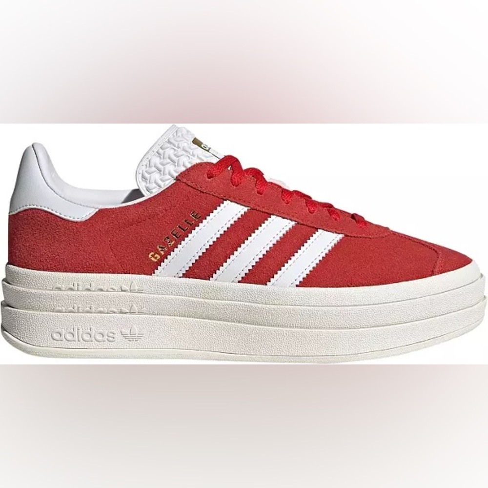 Adidas Red Suede Gazelle Platform Sneakers Size 8.5 - Gem